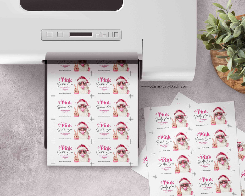 In My Pink Santa Era Christmas Gift Tag Printable INSTANT DOWNLOAD ...