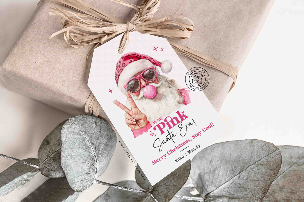 In My Pink Santa Era Christmas Gift Tag Printable INSTANT DOWNLOAD ...