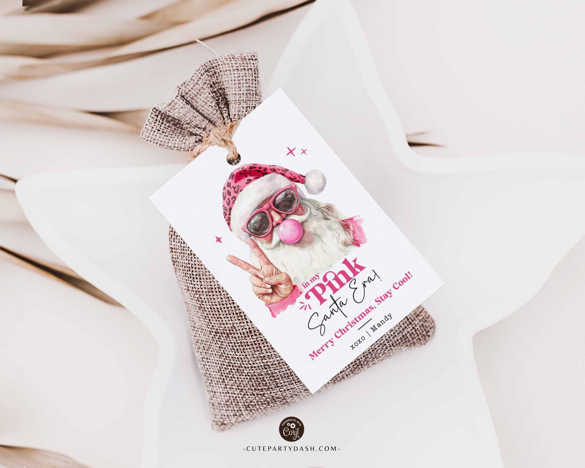 In My Pink Santa Era Christmas Gift Tag Printable INSTANT DOWNLOAD ...
