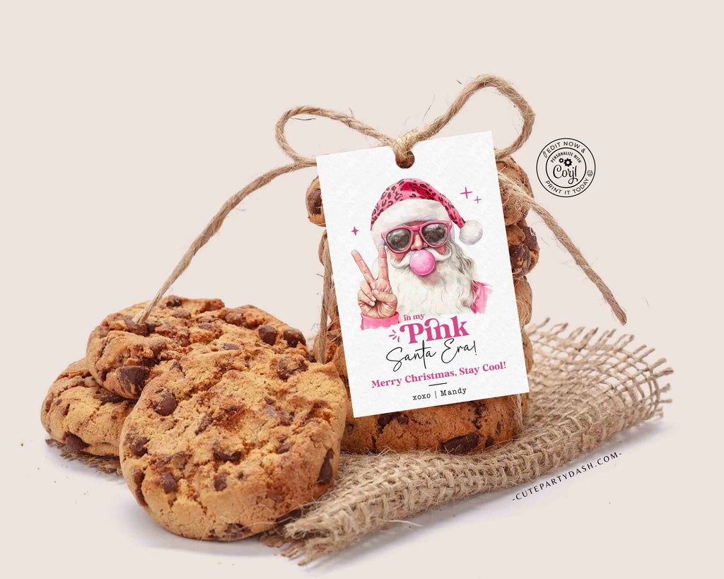 In My Pink Santa Era Christmas Gift Tag Printable INSTANT DOWNLOAD ...