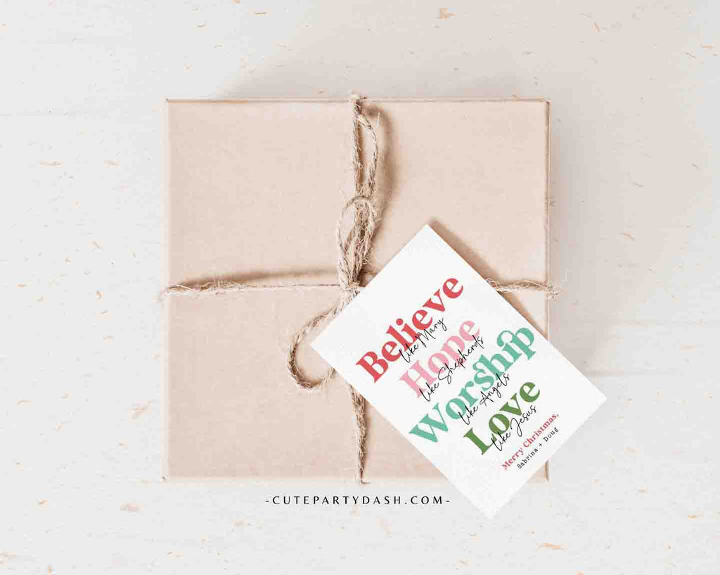 Religious Christmas Gift Tag Printable INSTANT DOWNLOAD – Cute Party Dash