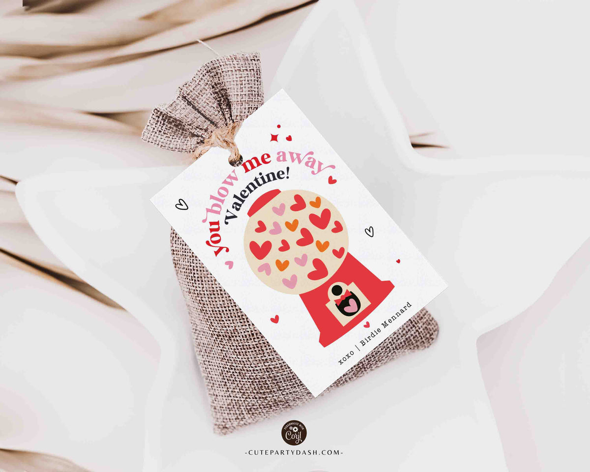 You Blow me Away Valentine's Day Gift Tag Printable INSTANT DOWNLOAD ...