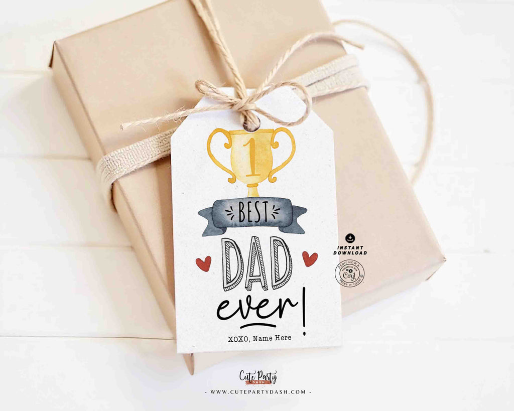 Happy Father's Day Gift tags INSTANT DOWNLOAD Best Dad Ever Gift tags ...