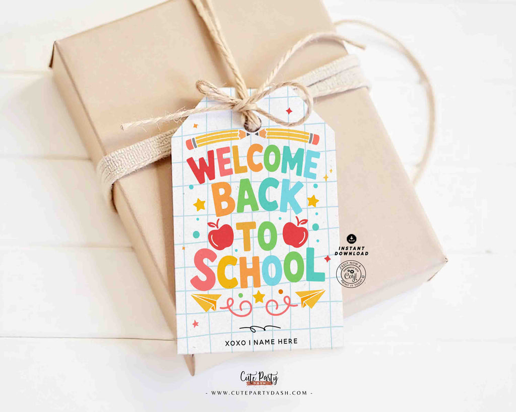 Welcome Back To School Gift Tag Printable INSTANT DOWNLOAD – Cute Party ...