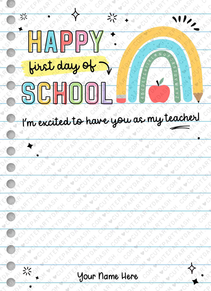 Editable Happy First Day of School Gift Card Holder – Cute Party Dash