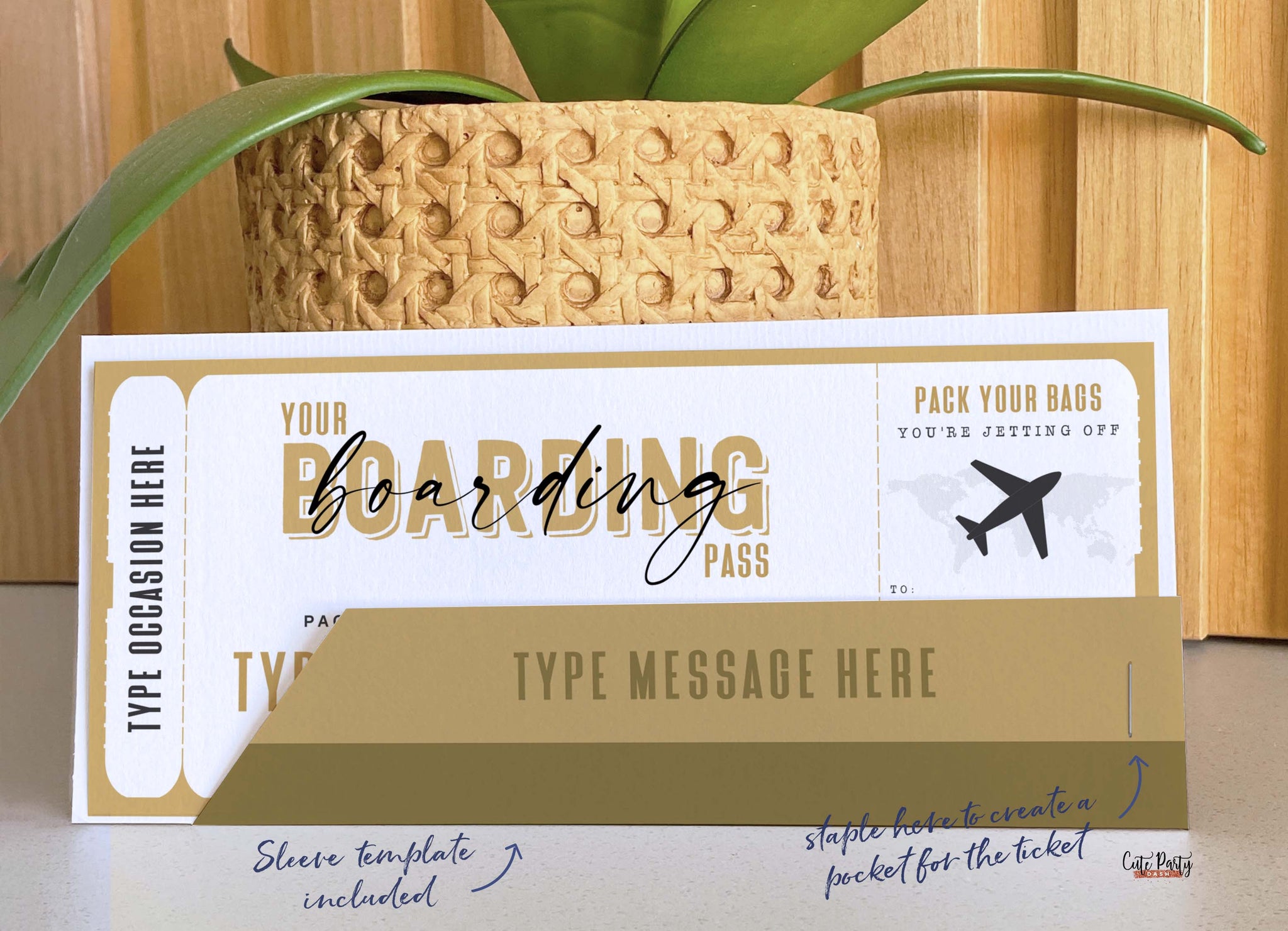Editable Boarding Pass Surprise Fake Airline Ticket - Digital Download ...