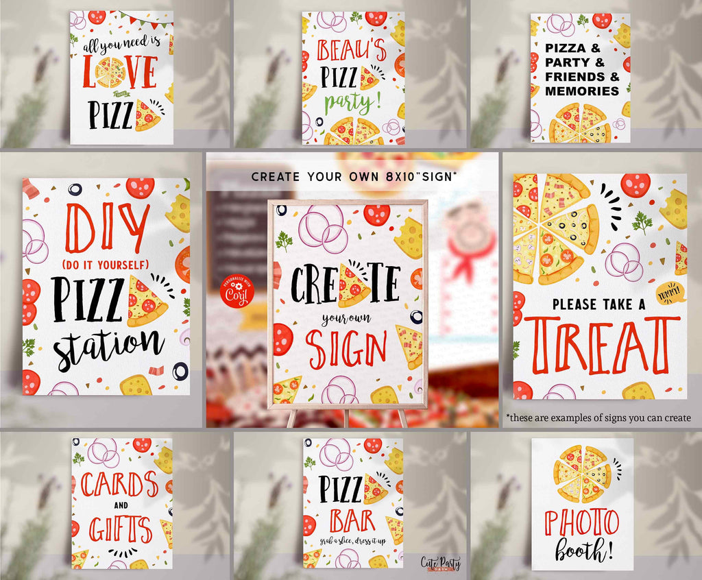 Pizza Birthday Party Printable Decorations – Cute Party Dash