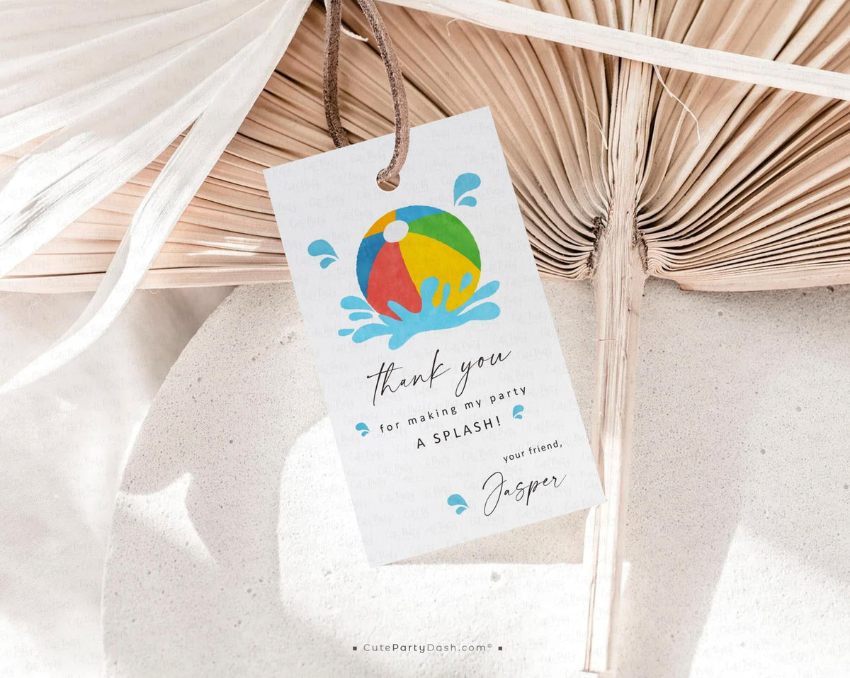 Pool Party Birthday Gift Tag - Digital Download – Cute Party Dash