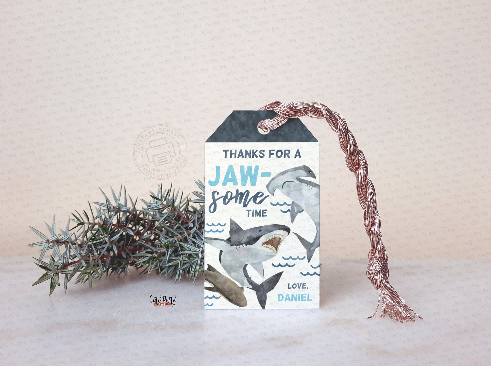 Editable Shark Birthday Party Decor Sign - Digital Download – Cute ...