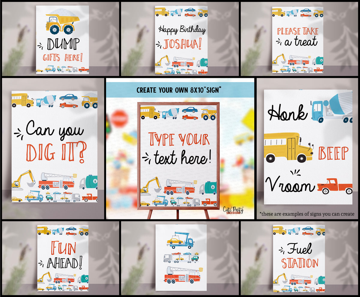 Transportation Birthday Party Photo Invitations – Cute Party Dash