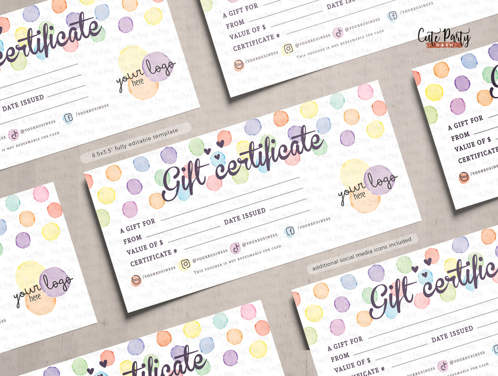 Watercolor Dots Price List Editable Template - Instant Download – Cute ...