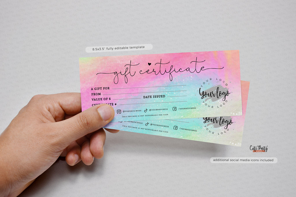 Watercolor Rainbow Round Product Label Editable Template - Instant Dow ...