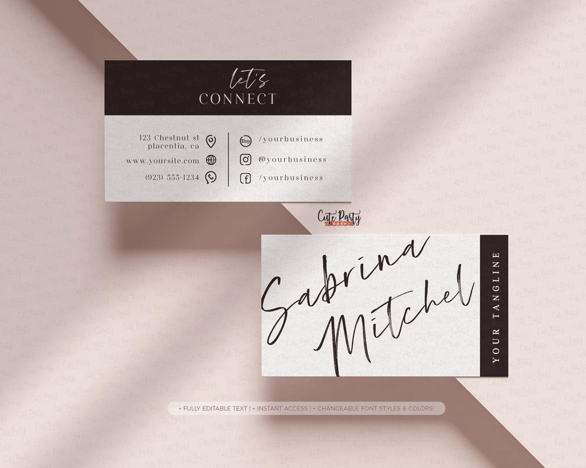 Minimalist Black and White Signature Business Card - Professional Temp ...