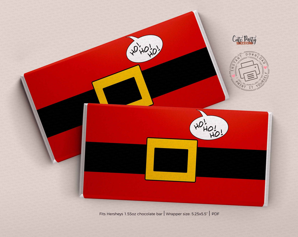 Cute Santa Hohoho Hershey's 1.55oz wrappers - Instant Download – Cute ...