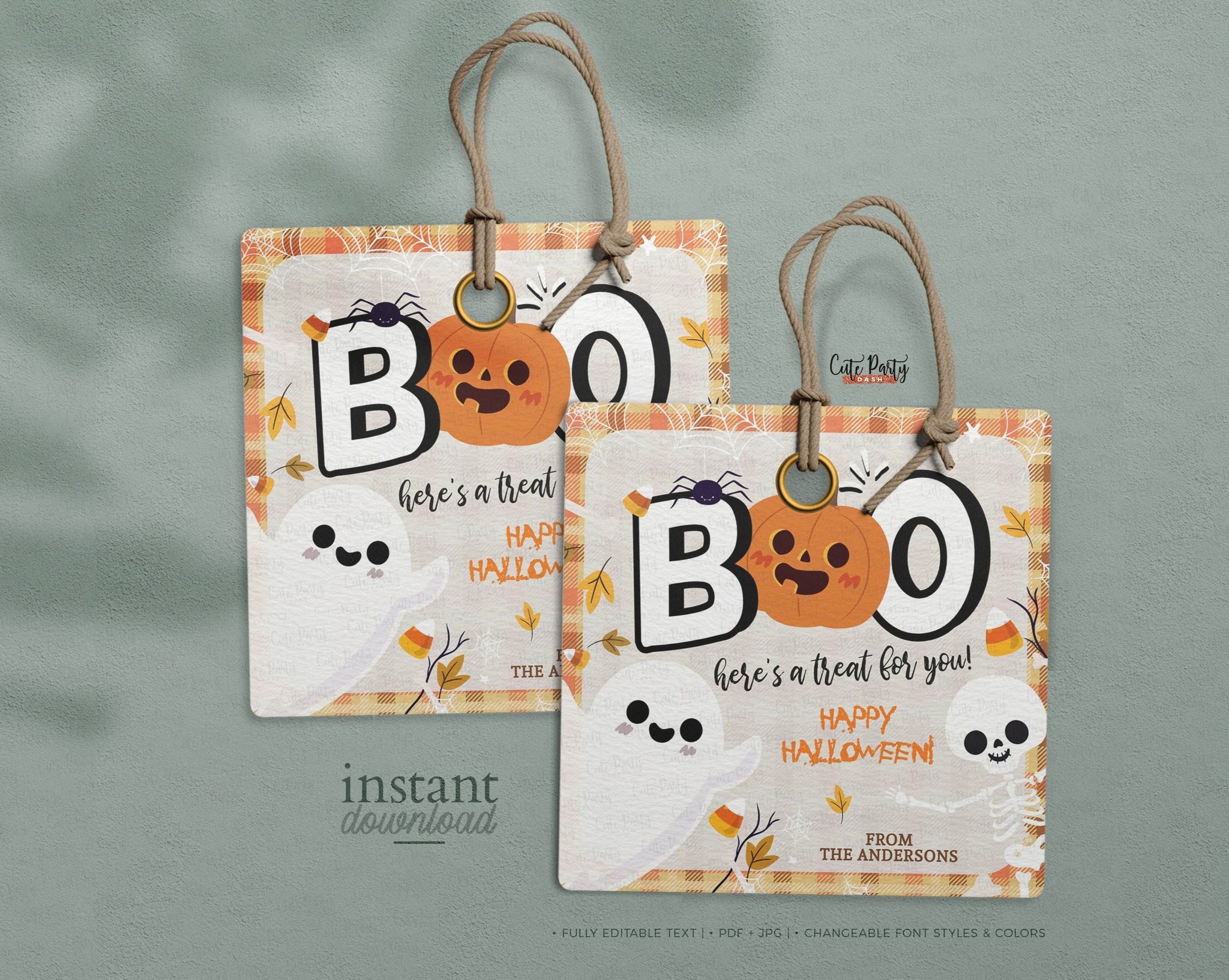 Halloween Gift tag, Boo here's a treat for you - Digital Download ...