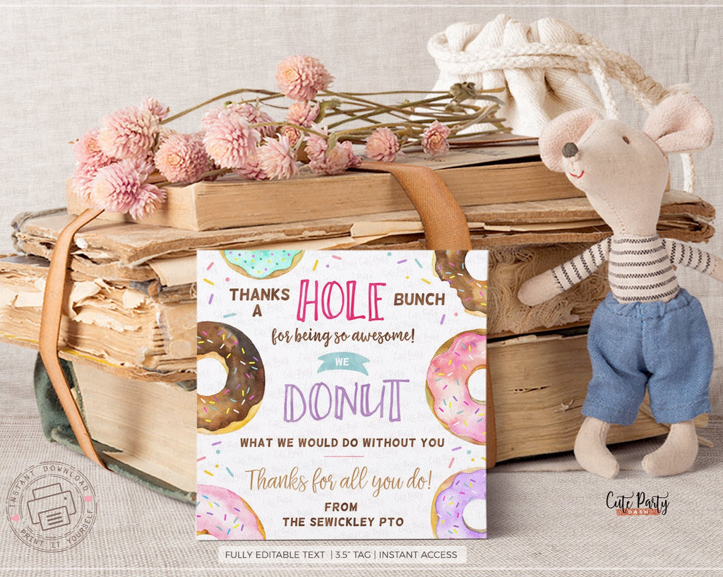 Donut Know What We Would Do Without You Gift Tag - Digital Download ...