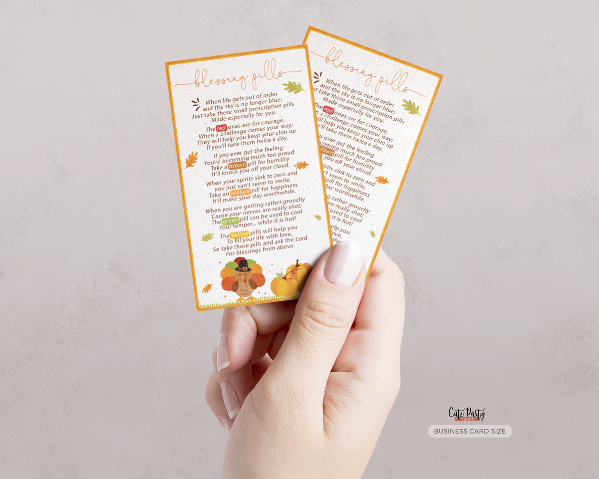 Thanksgiving M&M Blessing pills Tag - Digital Download – Cute Party Dash