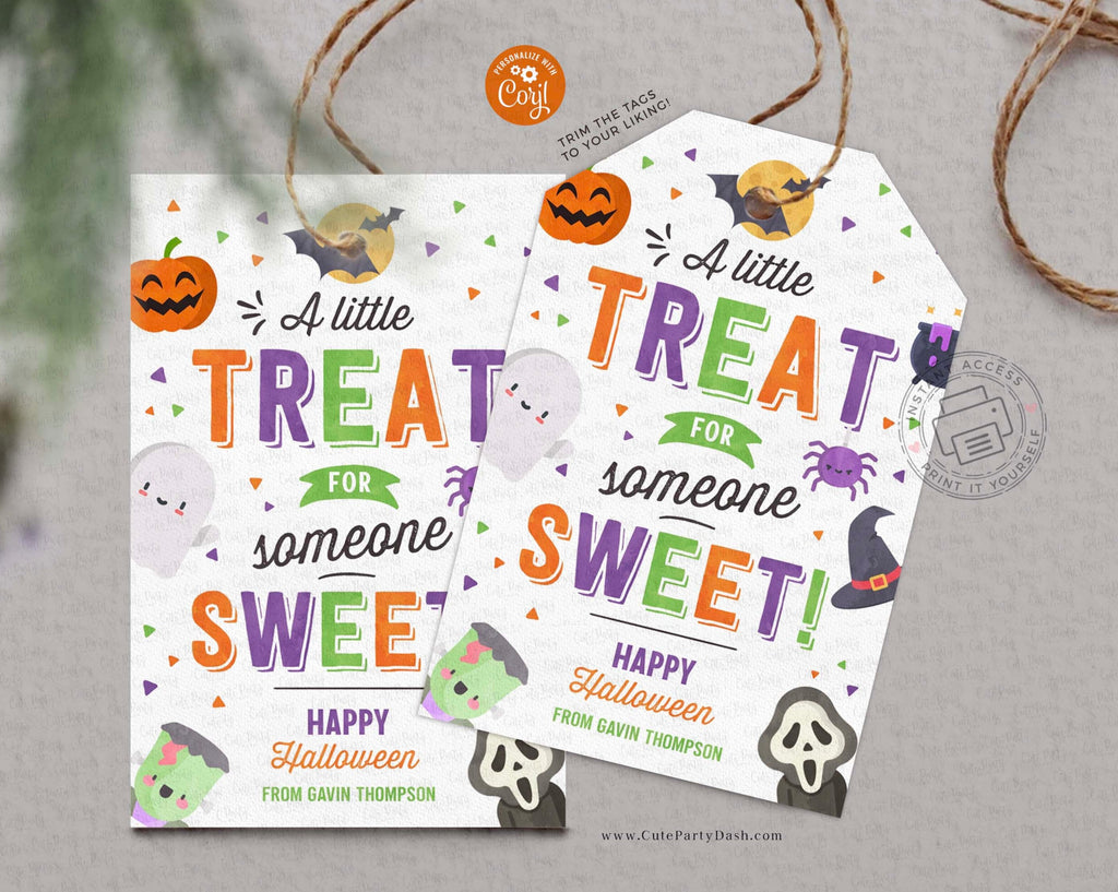 Halloween A Little Treat for Someone Sweet Gift Tag - Digital Download ...