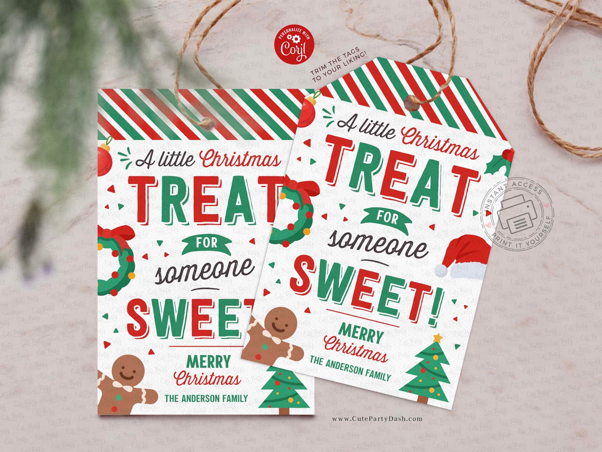 A Little Christmas Treat for Someone Sweet Gift Tag - Instant Download ...