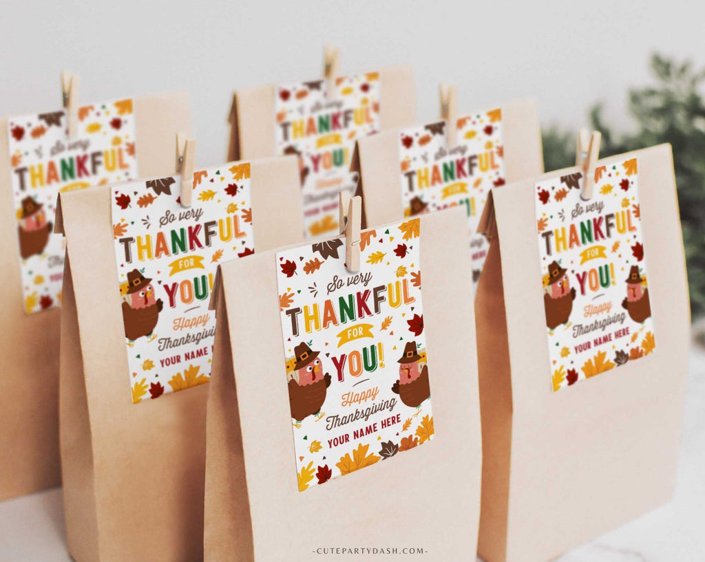So Very Thankful for you Fall appreciation gift tag, Happy Thanksgivin ...
