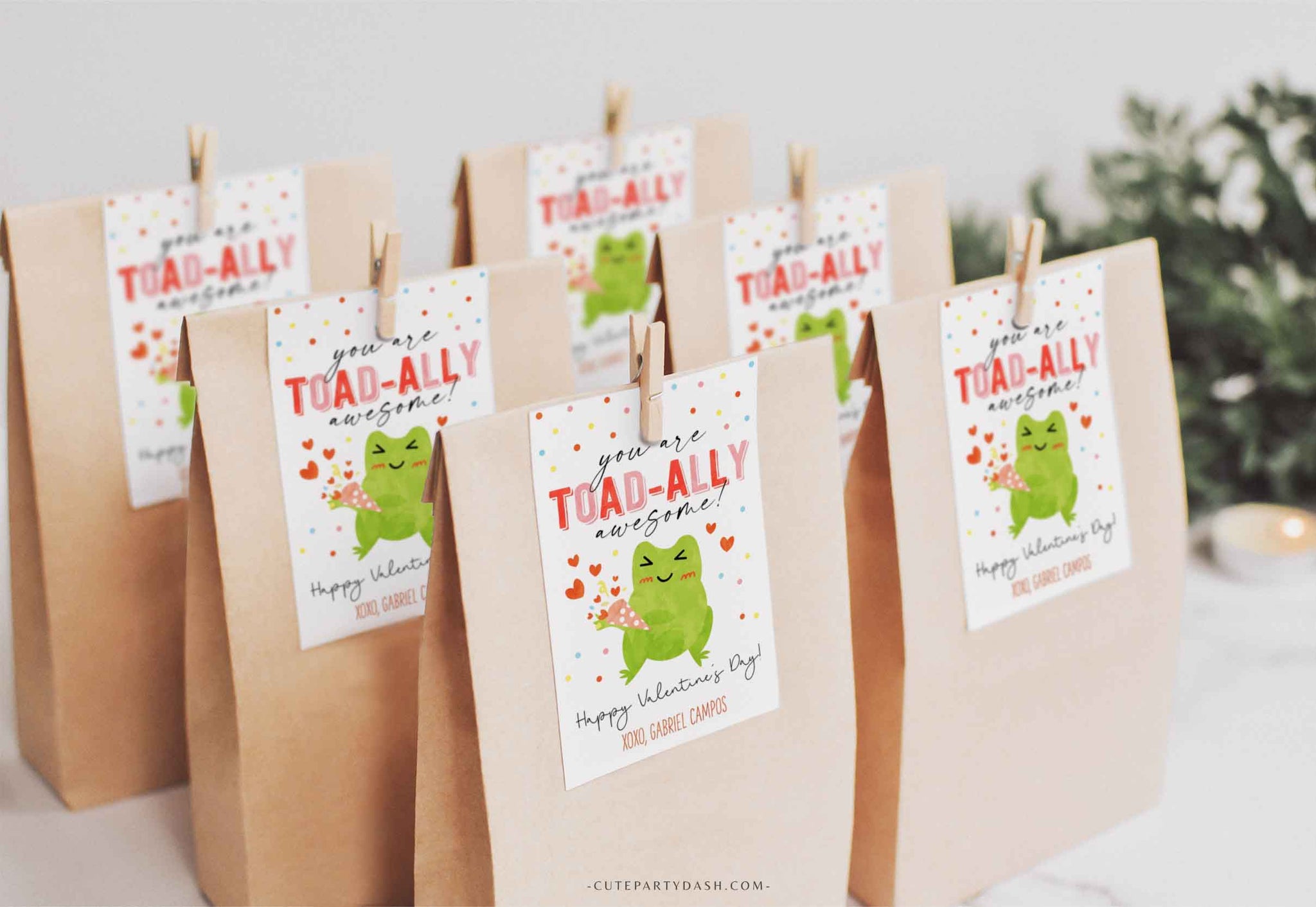 EDITABLE You Are Toadally Awesome Valentine's Day Tag, Non-Candy Frog ...