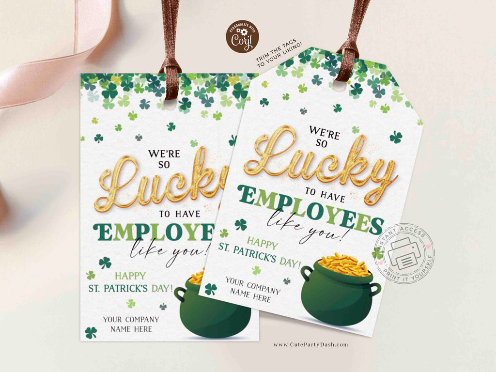 Lucky to Have employees Like You gift tag, Staff Employee Appreciation ...