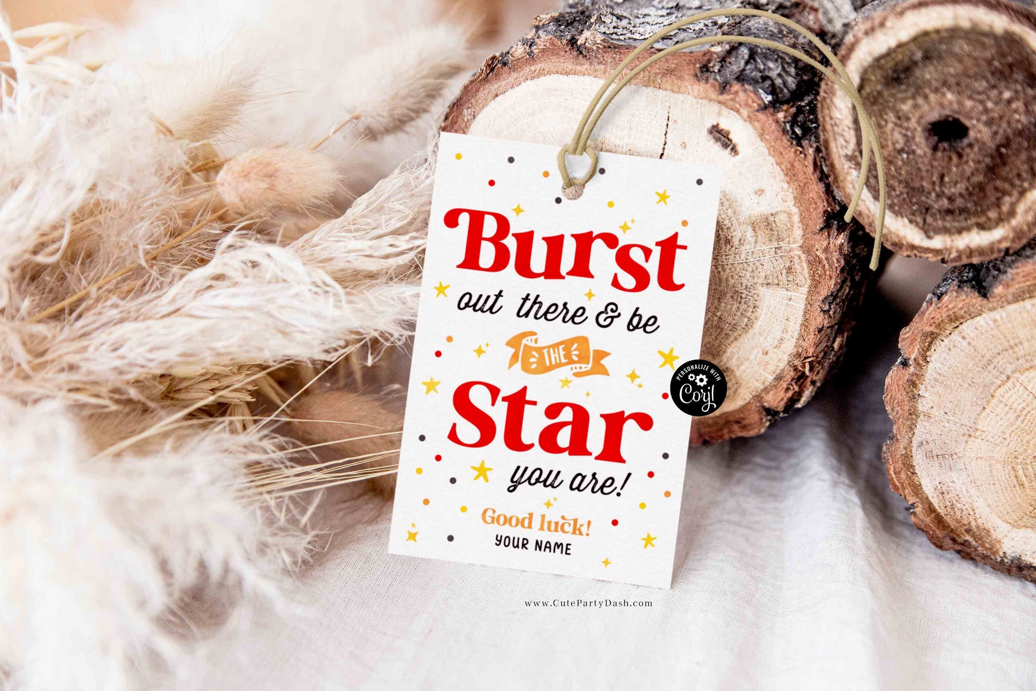 Editable Starburst Candy Gram Cheer Treat tag – Cute Party Dash