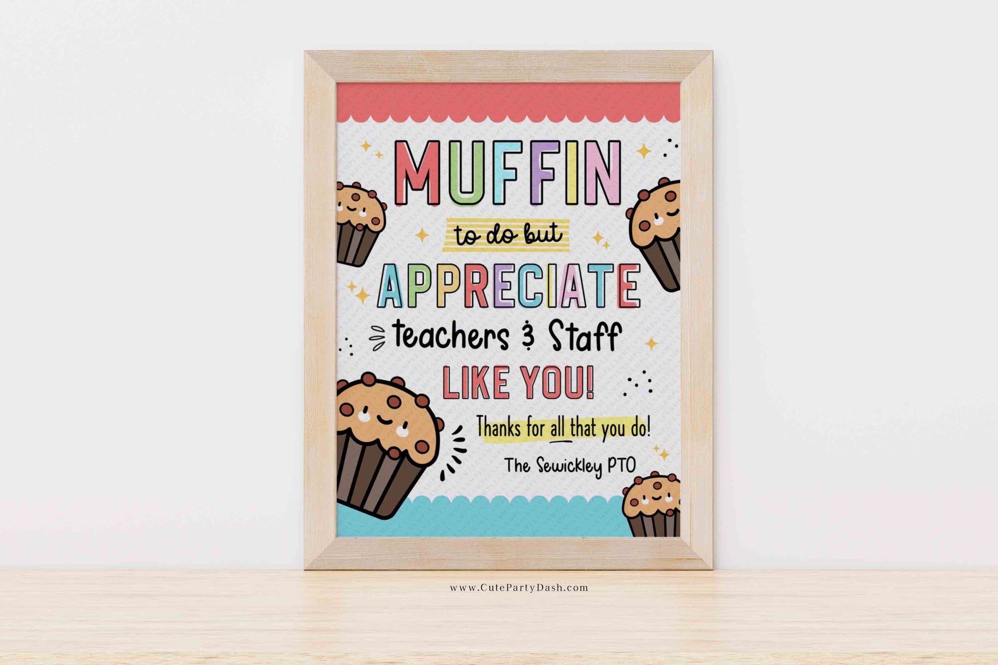 Editable Muffin To Do Appreciation Week Sign – Cute Party Dash