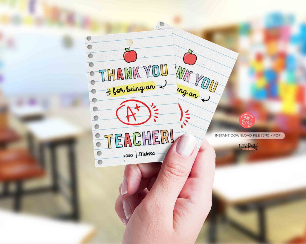 Teacher Appreciation Printable Gift Tag, Flipz Favor Tag – Cute Party Dash
