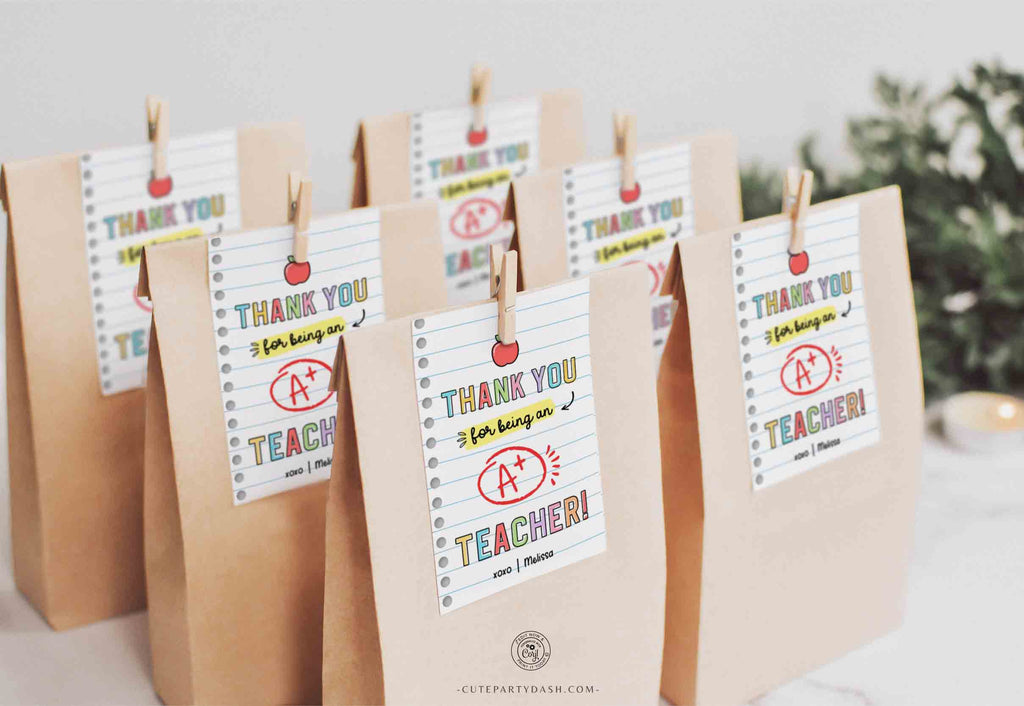 Teacher Appreciation Printable Gift Tag, Flipz Favor Tag – Cute Party Dash