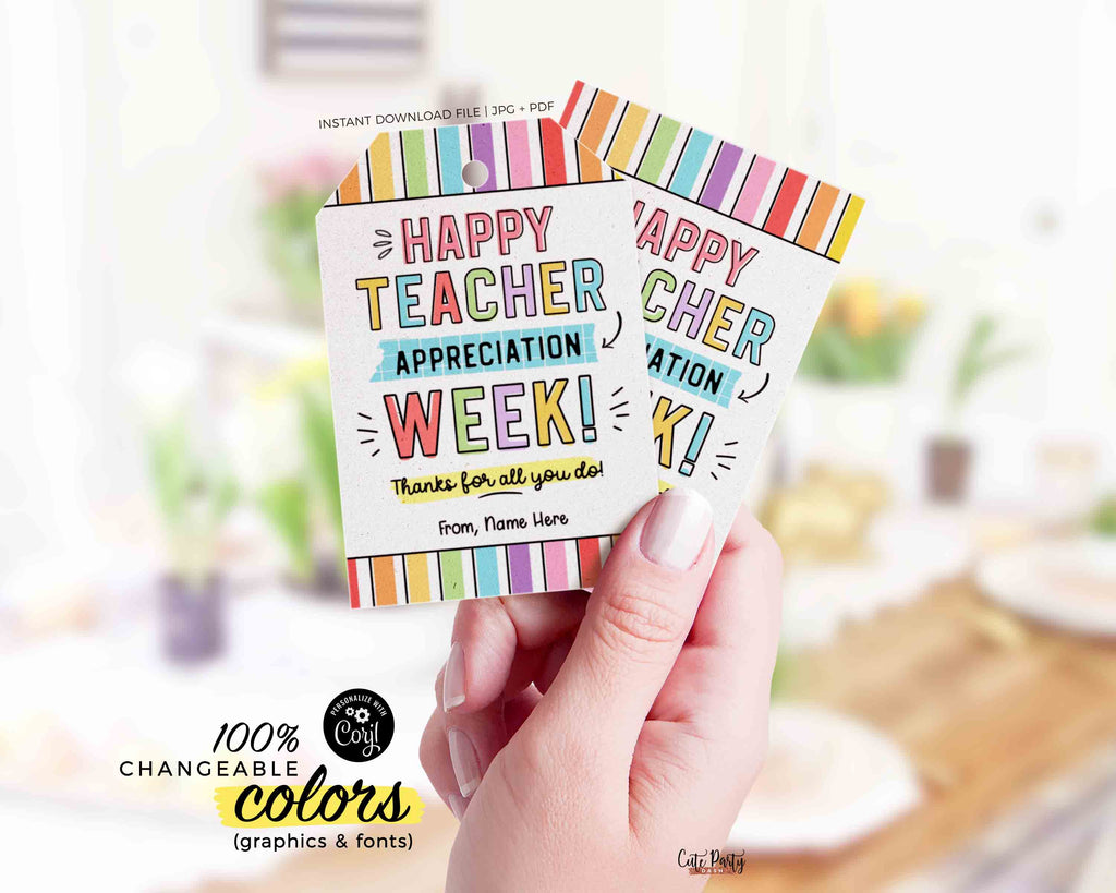 Happy Teacher Appreciation Week Thanks for all you do Tags – Cute Party ...