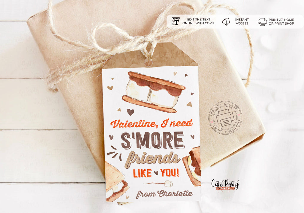 Valentine S'more friends like you Valentine's Day Gift Tag - Digital D ...