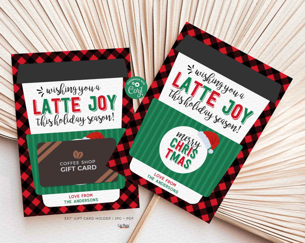 Editable Christmas Wishing you a latte joy this holiday season Coffee ...